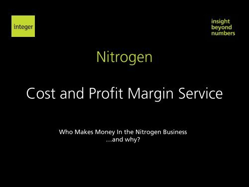 Nitrogen Cost and Profit Margin Service - Integer Research