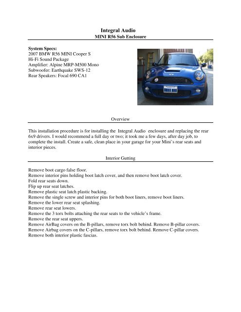 2007 BMW - Integral Audio