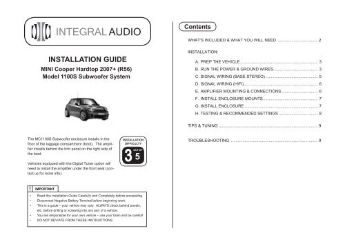 INSTALLATION GUIDE - Integral Audio
