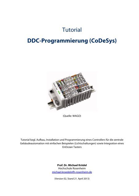 Tutorial DDC-Programmierung (CoDeSys) - Integrale Energieeffizienz