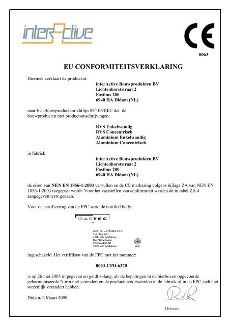 EU CONFORMITEITSVERKLARING - interActive