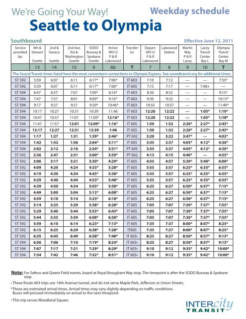 Seattle to Olympia - Intercity Transit
