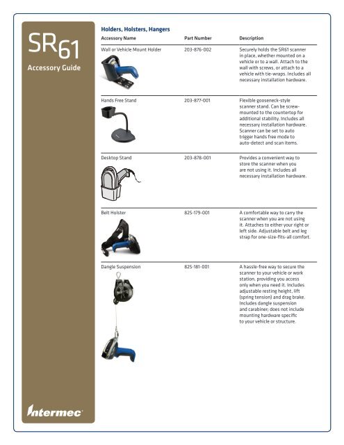 SR61 Accessory Guide (PDF) - Intermec
