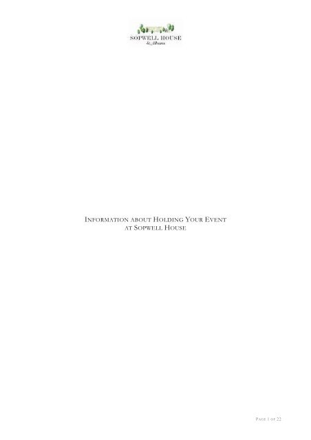 information about holding your event at sopwell house