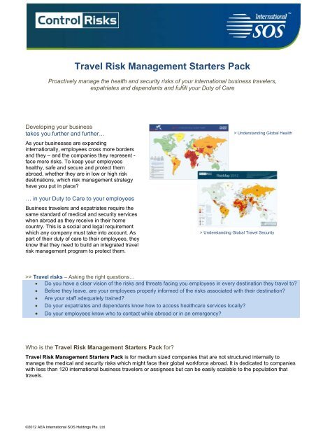 Travel Risk Management Starters Pack - International SOS