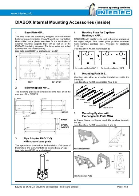 DIABOX Internal Mounting Accessories (inside)