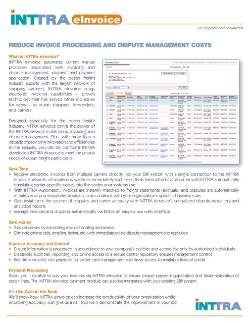 INTTRA eInvoice for Invoice Receivers