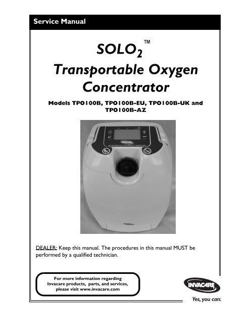 SOLO Transportable Oxygen Concentrator - Invacare
