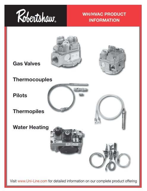 Gas Valves Thermocouples Pilots Thermopiles ... - Invensys Controls