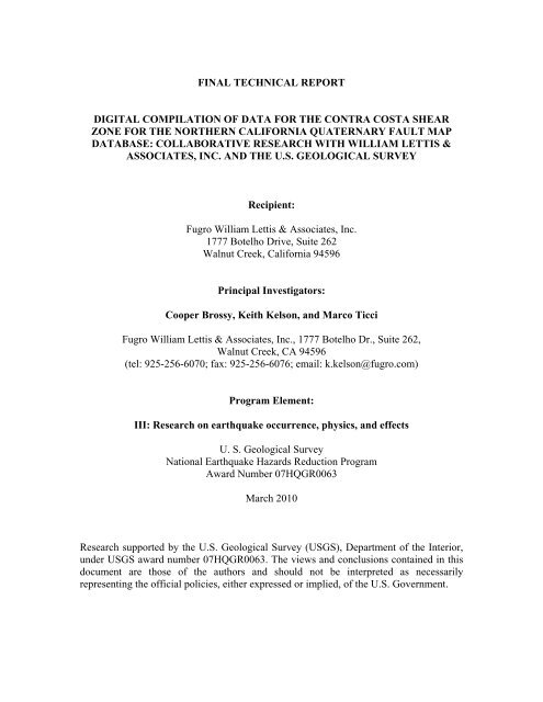 Final Technical Report Digital Compilation Of Data For