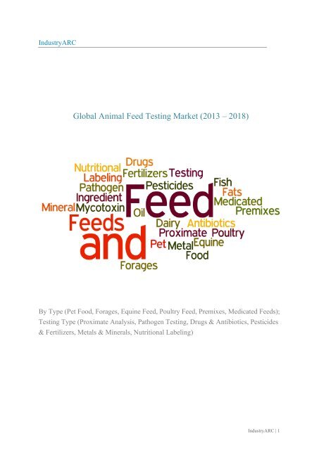 Global Animal Feed Testing Market (2013 – 2018) – By Type (Pet Food ...
