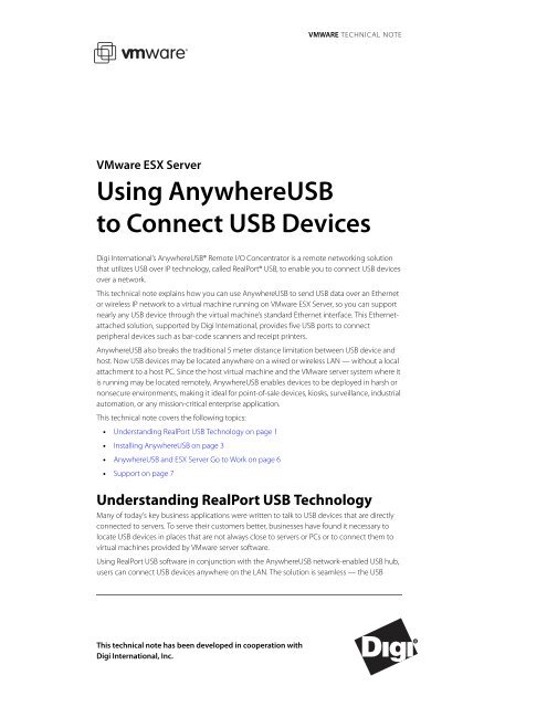 Using Anywhereusb to Connect USB Devices - Digi International