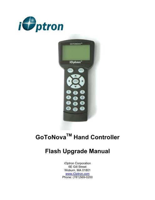 GoToNova Hand Controller Flash Upgrade Manual - iOptron