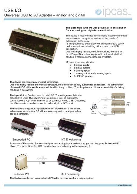 Universal USB to I/O Adapter - both analog and digital (with ... - ipcas