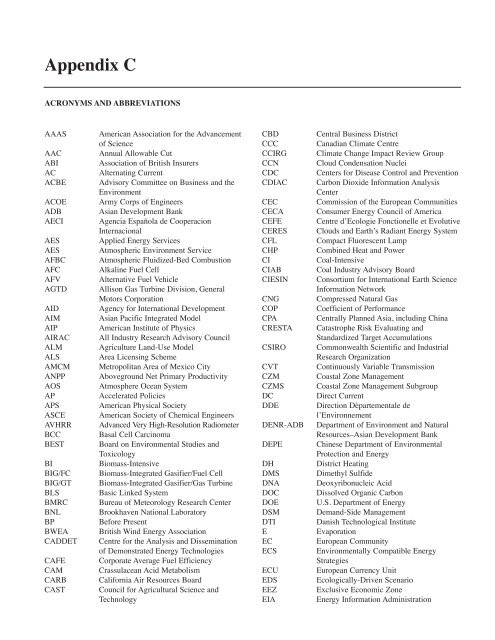 Appendix C. Acronyms and Chemical Symbols - IPCC