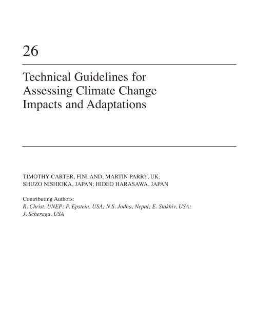 Technical Guidelines for Assessing Climate Change Impacts ... - IPCC