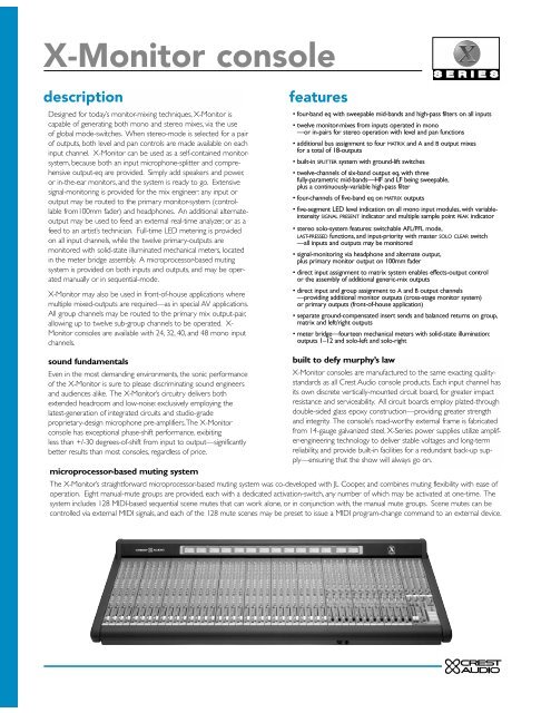 X-Monitor console - Crest Audio