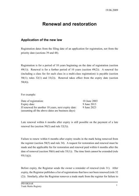 Renewal and restoration