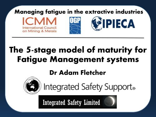 Five stage model of maturity for fatigue risk management - ICMM