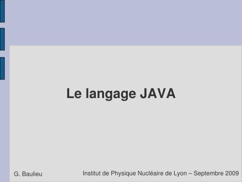 Le langage JAVA - IPNL