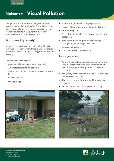 Visual Pollution Fact Sheet - Ipswich City Council
