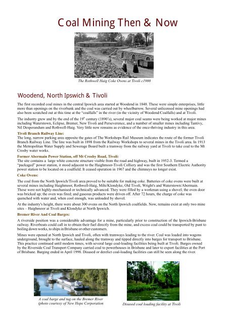 Coal Mining Then & Now - Ipswich City Council