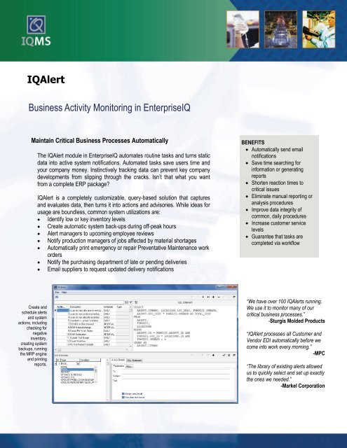 EnterpriseIQ Product Brochures Combined - IQMS