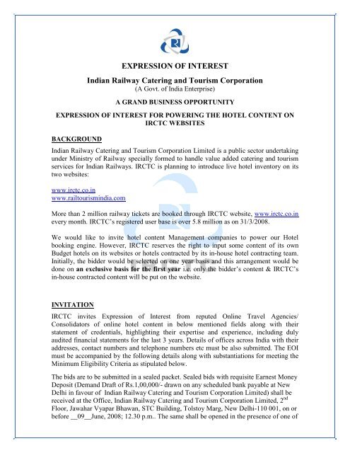EOI Final - Irctc