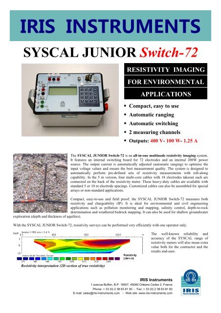 SYSCAL JUNIOR Switch-72 - IRIS Instruments