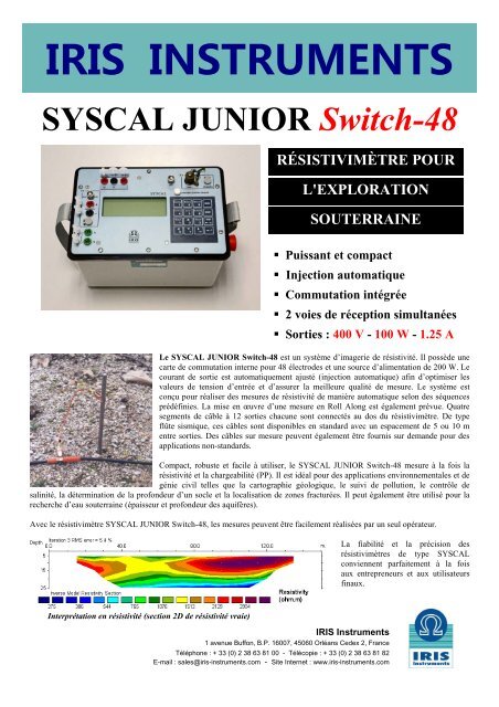 IRIS INSTRUMENTS SYSCAL JUNIOR Switch-48