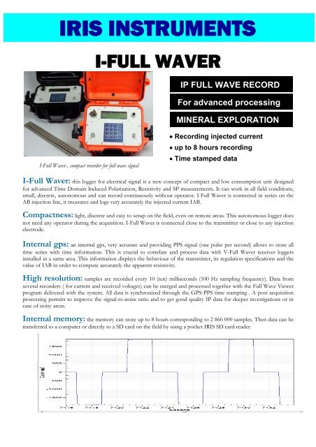 Download brochure - IRIS Instruments