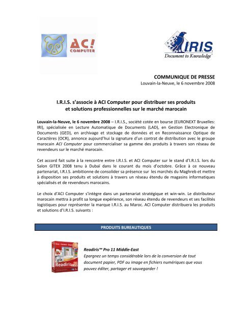 Communiqué de presse - Rencontres