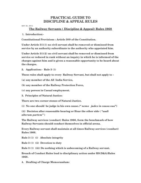 Practical Guide To Discipline and Appeal Rules - Irtsa.net