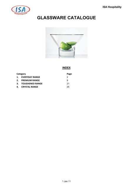 GLASSWARE CATALOGUE - ISA Group