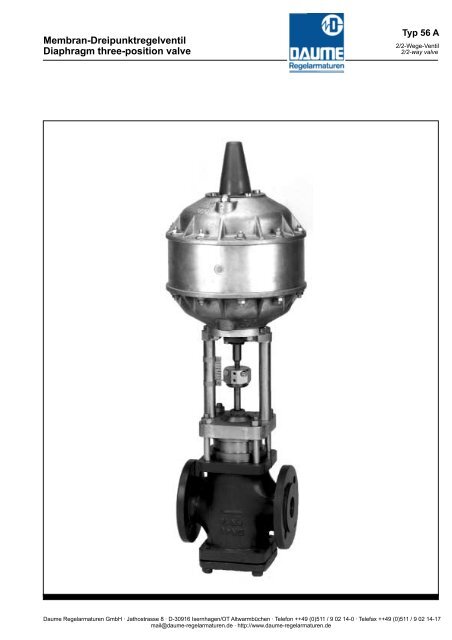 Membran-Dreipunktregelventil Typ 56A - Daume Regelarmaturen ...