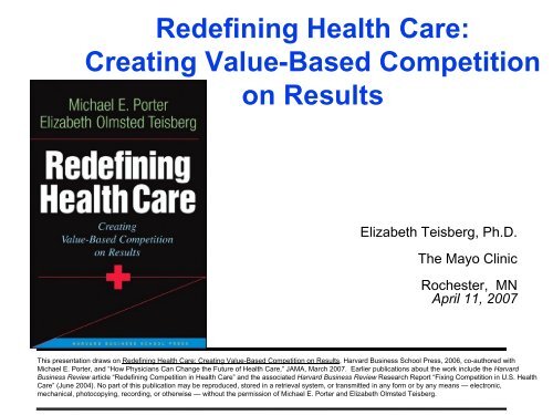 Redefining Competition in Health Care - Institute for Strategy and ...