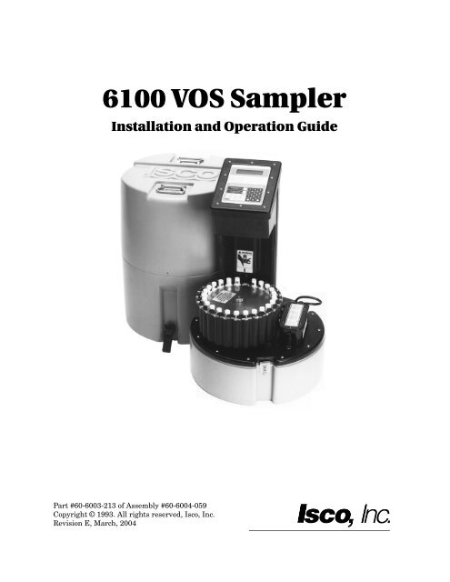 6100 VOC Sampler User Manual - Isco