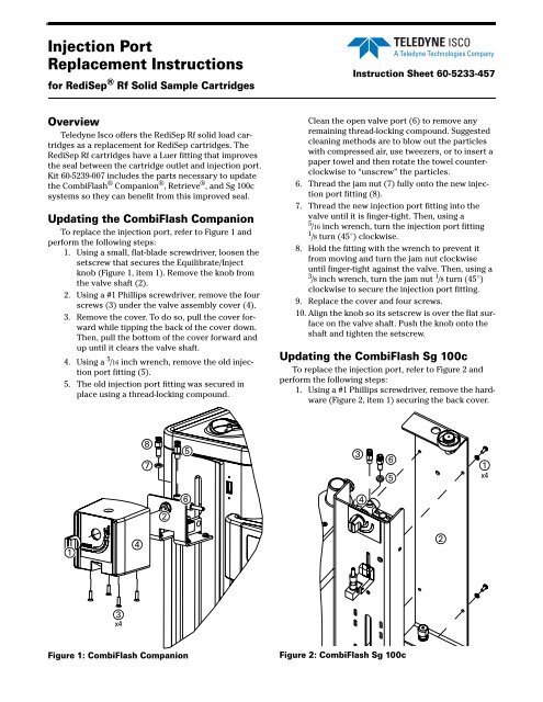 Injection Port Replacement Instructions for RediSep Rf Solid ... - Isco