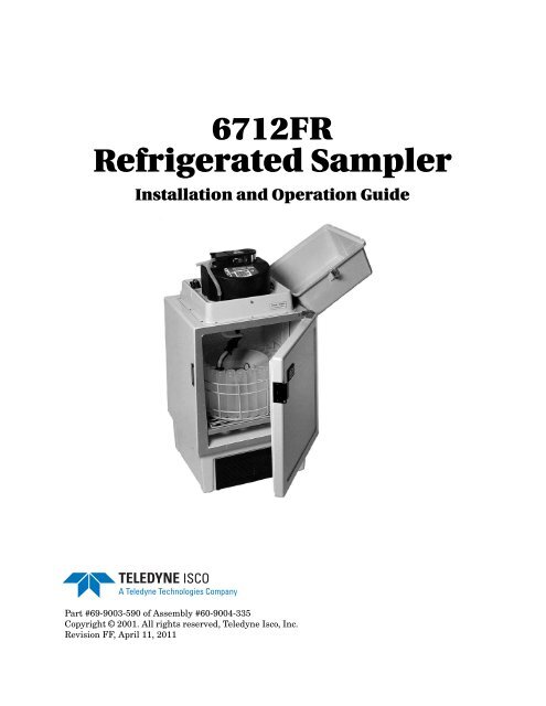 6712FR Refrigerated Sampler - Isco