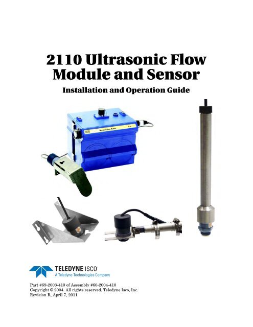 2110 Ultrasonic Flow Module and Sensor - Isco