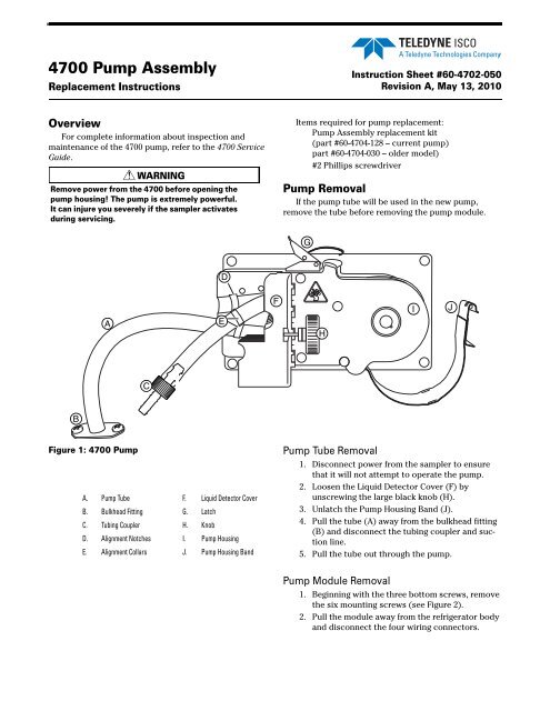 4700 Pump Assembly - Isco