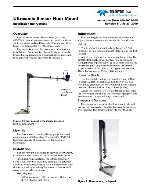 Ultrasonic Sensor Floor Mount - Isco