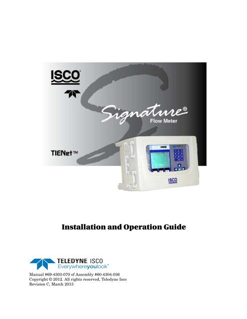 Isco Signature Flow Meter Manual