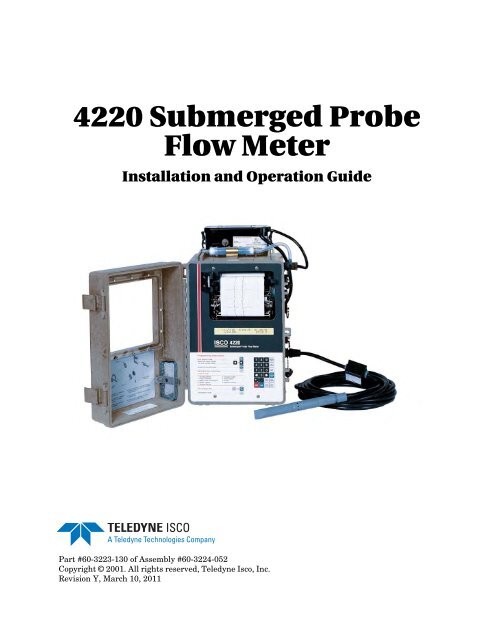 4220 Submerged Probe Flow Meter - Isco