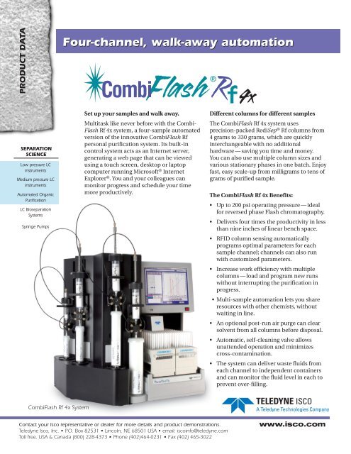 CombiFlash Rf 4X System - Isco
