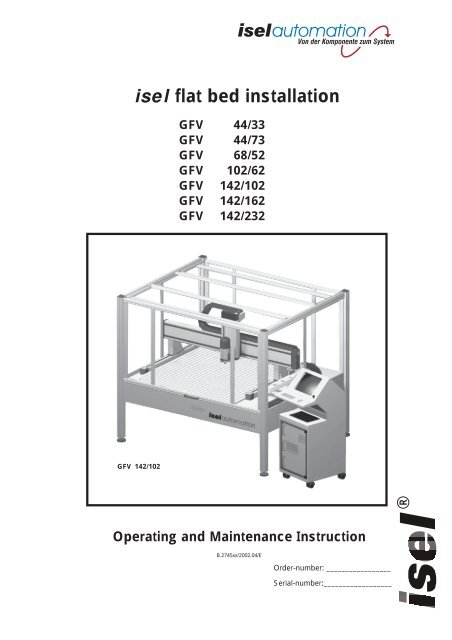isel flat bed installation - Bedienungsanleitungen / Manuals isel