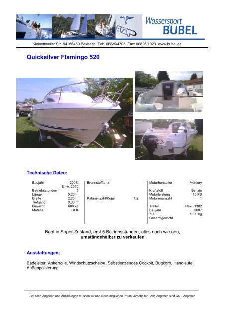 Quicksilver Flamingo 520