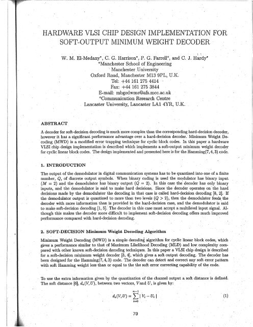 Hardware Vlsi Chip Design Implementation For Soft Output Isplc 9234