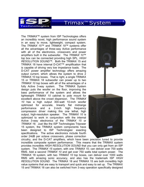 Trimax - isp technologies pro audio