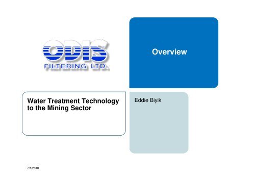 Odis Filtering - Israel Trade Commission, Sydney, Australia